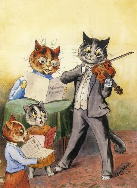 Louis Wain // Family Evening Cat Canvas Print - Buy