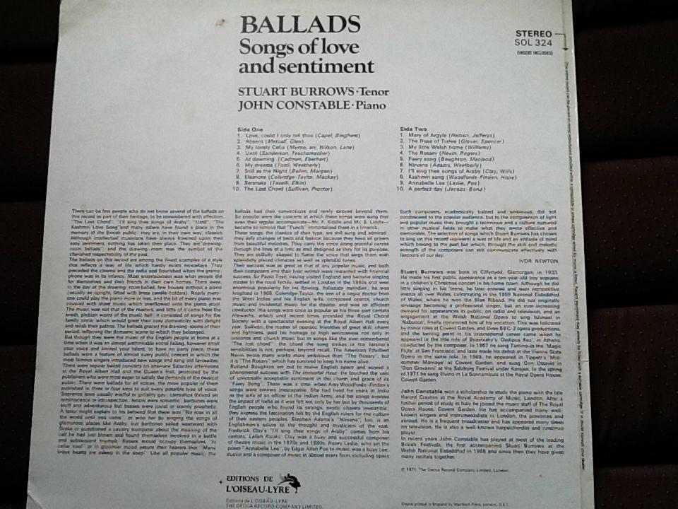 View & Buy :: Stuart Burrows - Songs Of Love & Sentiment UK LP Vinyl (1971)