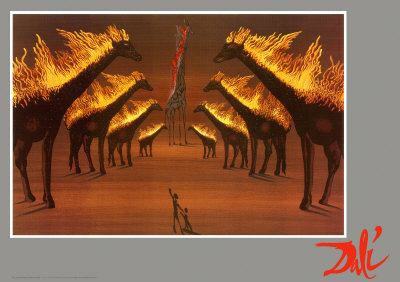 Salvador Dali :: Burning Giraffes in Brown Art Print