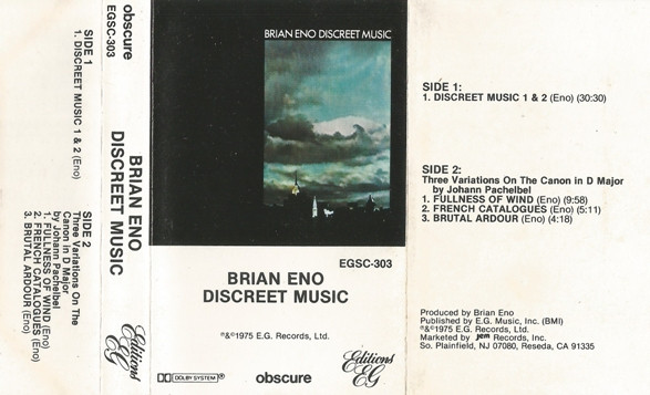 Brian Eno Cassettes - 2024: Images of Most of the Official Cassettes